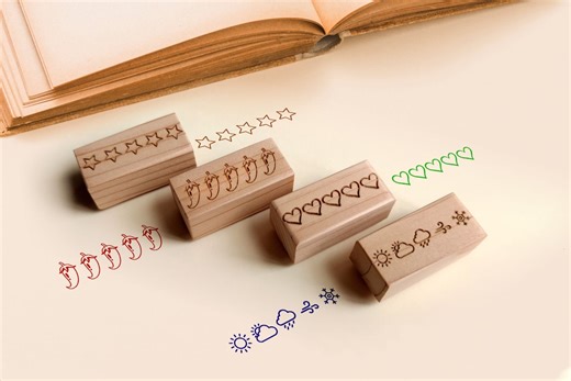 5 Star Rating Stamp | Book & Series Rating Stamps | 5 Chili Pepper | 5 Heart Review Stamps | Planner Stamps - Etsy