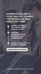 🧵 Whether you're a beginner or an experienced maker, the journey of learning and growing never ends. Maybe you’re just starting to explore the world of fashion design. Maybe you’ve been sewing for years, but patterns still don’t quite fit right. Wherever you are in your creative journey, the Telestia Method meets you there. ✅ Learn to draft patterns that actually fit ✅ Master construction without the guesswork ✅ Build a skill you’ll never outgrow It’s not just about making clothes. It’s about c