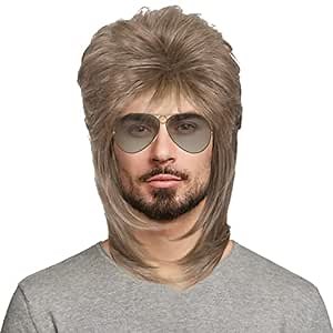 Miss U Hair Blonde Mullet Wig Mens 80s Rocker Wig Synthetic Short Party Costume Halloween Wig
