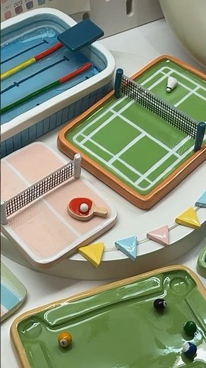 made from scratch- sports-themed magnetic clay trays🎾🏀🏸 let’s watch the full process!