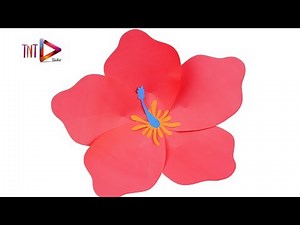 How To Make Hibiscus Paper Flower Easy | DIY Paper Giant Flower Backdrop Tutorial