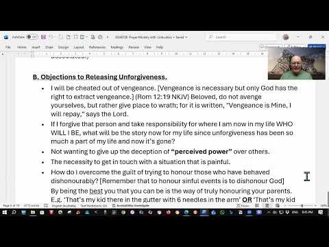 Starting with the problem of Unforgiveness