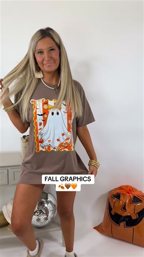The fall graphics you didn’t even know you were missing 🍂✨ #fallfashion #falloutfits #graphictees #smallbusiness Shop Now: https://www.ttanningboutique.com/collections/shop-all-graphic-tees | T’s Tanning & Boutique