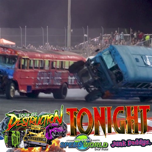 🔥 IT'S DESTRUCTION DAY, ORLANDO! 🔥 Get ready for the wildest night of chaos at Orlando Speedworld! 🕑 Driver Gate Opens: 2PM 🕔 Main Gates Open: 4PM 🚨 Destruction Starts: 7PM 💥 EVENT LINEUP 💥 🚌 School Bus Figure 8 Race 💣 Epic Car Crashing Stunt 🚗 FWD Demolition Derby ⚔️ War Off I-4 Enduro 🚤 Boat & Camper Trailer Race 🚩 Flag Pole Race 🔗 Chain Race 🔄 Reverse Race 🏁 SXS Racing 🔥 1v1 Burnout Battle 🎆 A HUGE Fireworks Show to cap it all off! 🎟️ Grab your tickets now: tourofdestruction