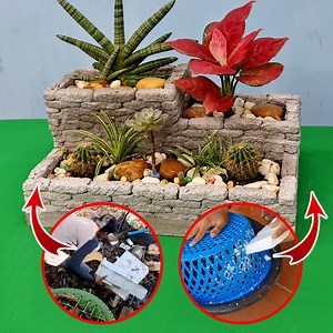 152K views · 1.2K reactions | Interesting DIY Mixing Styrofoam with Cement to Make Beautiful Flower Bed for Growing Houseplants | Random Crafts | Facebook