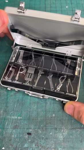 Miniature Model Making on Instagram: "It’s not about the size, it’s what you do with it 🤏🏼 Using a miniature tool set! Thanks to @castem_global!! #miniature #tools #toolsofthetrade #sizematters"