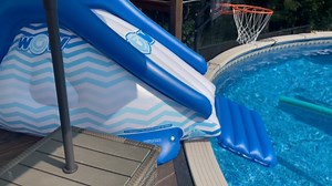 Watch Review Of Inflatable Pool Slide! Perfect Addition To Our Deck! on Amazon Live