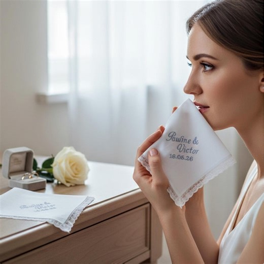 Embroidered Linen Wedding Handkerchief: Something Blue Hanky, Personalized Gift - Etsy Canada