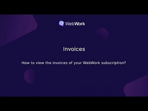 How to view the invoices of your WebWork subscription?