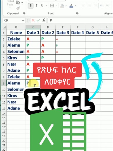 Change Font Color in Excel #skill #ስኪልማሰልጠኛ #newskill #skillbishoftu
