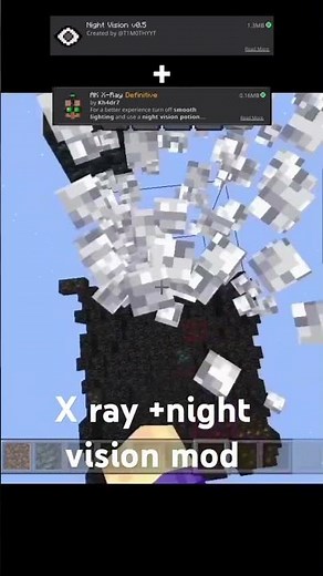 Xray +night vision mod for mcpe 1.21 #minecraft #gaming #minecraftmods