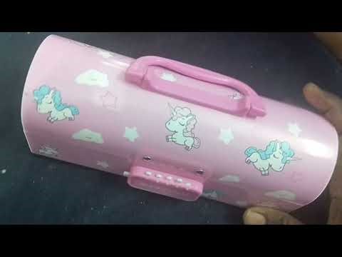 ✨🦄 Unicorn Password Lock Pencil Box Unboxing | Cute Stationery Box