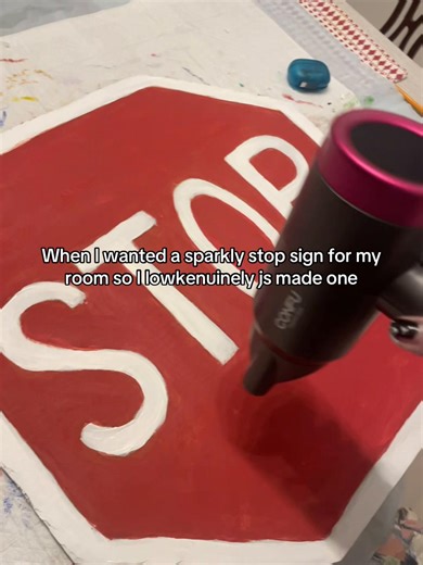 DIY Sparkly Stop Sign Room Decor
