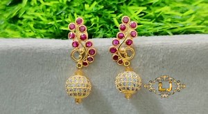 1.3K views · 35 reactions | Cute pair of earrings.....with fancy disco balls hanging .......14 carat hallmark gold #14caratgoldjewellery #goldjewellery #lavyajewel #trending #musbuy For booking and price details Watsapp on this given number: 9073766134 | Lavya jewels | Facebook
