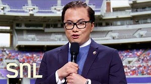 SNL's cold open imagines George Santos as a lying sideline reporter