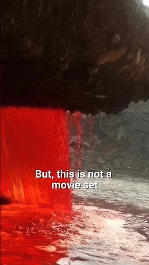 Why Blood flows from this waterfall? unbelievable mystery