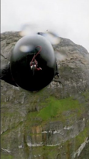 Two-Way BASE Jump: Synced Leap Off 2,100ft Cliff! 🪂🔥 (GoPro POV) #swissalps