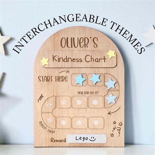 Personalised Wooden Reward Chart | Kids Behaviour Star Chart | SEN Friendly Routine Tracker | Positive Motivation Board - Etsy UK