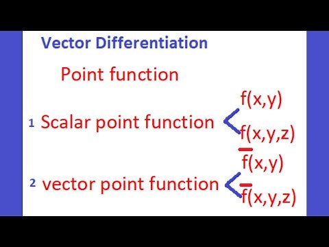 Scalar Point function/ Vector point function Definition
