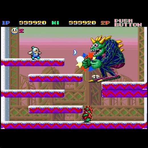 Game Solve | Snow Bros – Floor 10 ❄️👑 Stage 1 ends here… boss battle time! Pure retro tension 😮🎮 No commentary, just gameplay. 👉 For more full gameplay... | Instagram