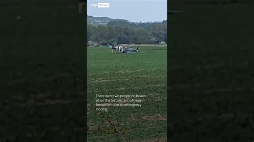 Spitfire plane crash lands in Kent field - World News