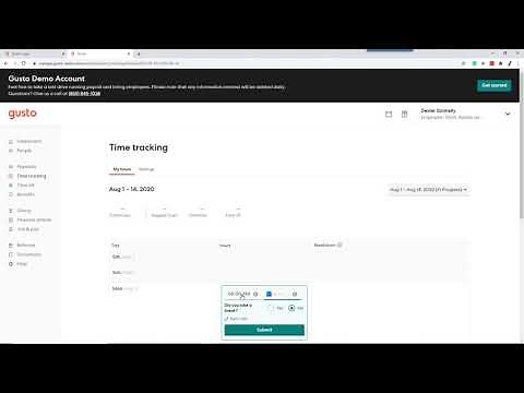 Gusto Payroll Time Tracking - How to record time using Gusto's internal time tracker.