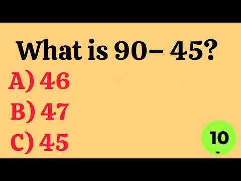 Math Quiz | 20 Easy Math Questions with Answers | Fun MCQ Test