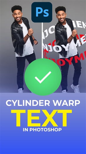 Cylinder Warp Text Effect in Photoshop 🔥 #adobephotoshop #graphicdesigners | Safari Creatives