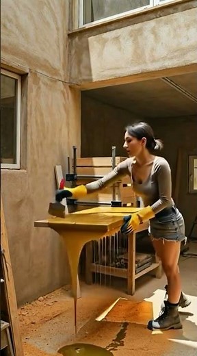 Building a Wooden Table From Scratch 🪵🔥 DIY Transformation