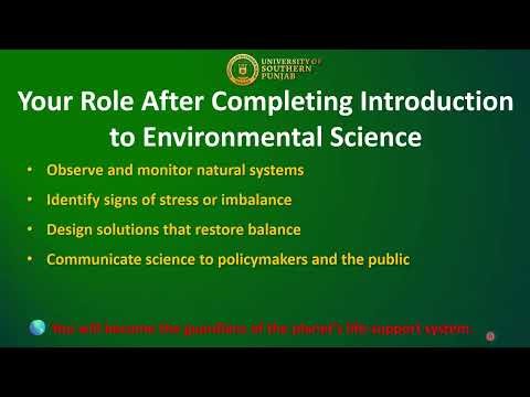 Lecture 3D What You Will Learn from the Introduction to Environmental Science?