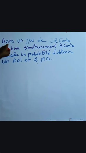 #calcul de probabilité jeu de 32 cartes#math#foryou#