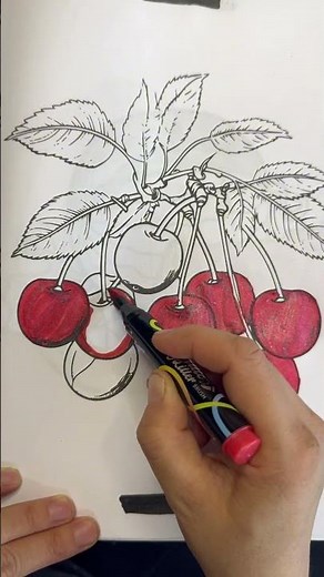 Cherry coloring page for kids — fun, creative, and relaxing! 🎨