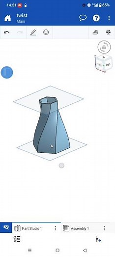 ONSHAPE Android || create a 3d loft twist #shorts