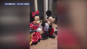 Mickey and Minnie Mouse sign 'I love you' to deaf boy at Disneyland