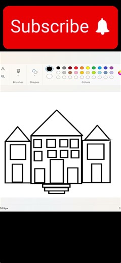 How to draw house in ms paint | paint in computer| art #painting #drawing #art