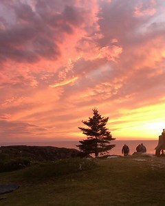 I hope you've been following our Instagram 'story' from Monhegan Island today. It's been an amazing day, topped off by this stunning sunset atop the island at the lighthouse just now. | Down East Magazine