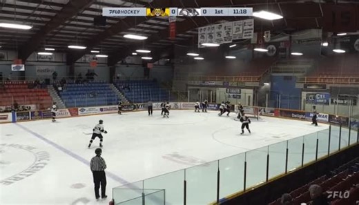 Eustace tips home the point shot for McNeil to open the scoring #gowolvesgo | Miramichi KIA Timberwolves