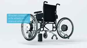 Small, light and swift. The Alber e-fix converts a manual wheelchair into a lightweight electric wheelchair. Take a look! | Invacare Europe