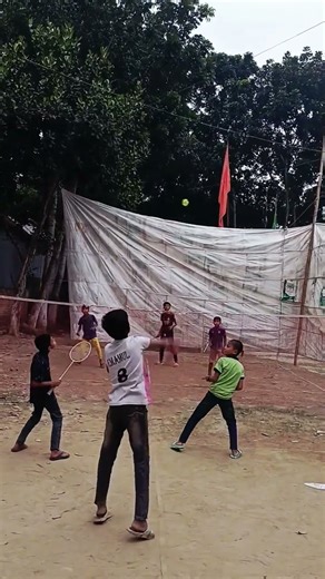 🏸Badminton 3v3 Game- Power & Team Strategy! Six Players,One Court,Endless Action #badminton #shorts