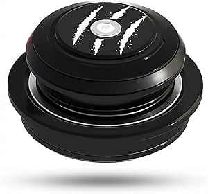 44mm Bike Headset, Black Aluminum Alloy BMX Headset with Top Cap for Mountain Bike Road Bicycle