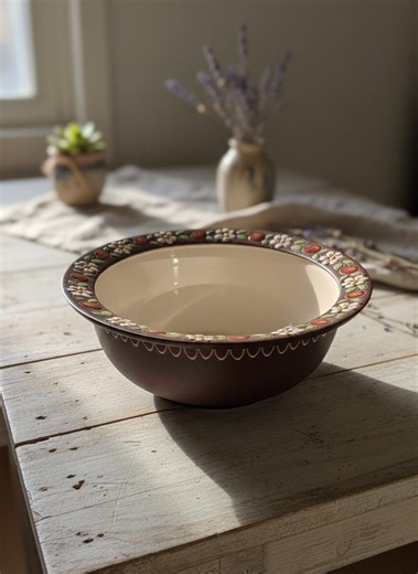 Hand-painted Ceramic Serving Bowl, Traditional Ukrainian Pottery, 1.2L Salad Dish - Etsy