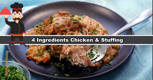 4 Ingredients Slow Cooker Chicken & Stuffing