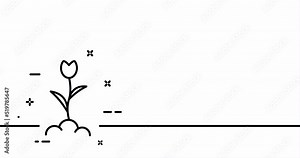 Sprout. Plant, flower, garden, earth, fertilizer, seeds, greenery, photosynthesis, phytology, bud. Ecology concept. One line drawing animation. Motion design. Animated technology logo. Video 4K Stock Video