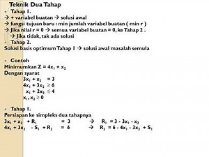 Program Linier : Metode Simpleks Dua Fase