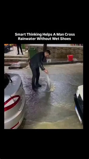 Hack The Void | The post features a 10-second video showing a man in a Turkish parking lot using pure street smarts to beat the rain. With rainwater... | Instagram