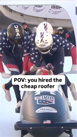 Always going to be a bad time 😅 #roofing #construction #winterolympics #bobsled #TeamUSA | Texas Direct Roofing & Construction