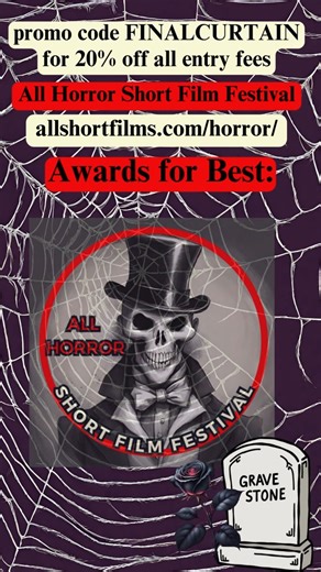 Avalonia Festival of Short Films etc. on Instagram: "This video lists ALL HORROR SHORT FILM FESTIVAL's competitive categories: Short & Feature Film Posters, Film Previews, Fiction & Non-Fiction Podcasts, Book Trailers, Music Videos, and Proof-of-concept videos. For our Short Film entries, we have competitive categories for films 30 minutes & under, 15 minutes & under, 5 minutes & under, and 1 minute & under. In each time division, there are awards for: Best PSYCHOLOGICAL Horror Best SLASHER Horr