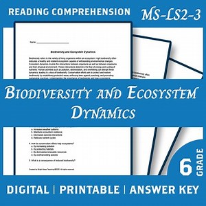 MS-LS2-3 Biodiversity & Ecosystem Dynamics Quiz | NGSS | PDF + Google Form Inclu