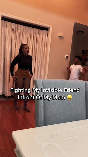 Fighting My Invisible Friend Infront Of My Mom 😂