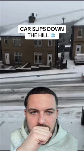 Car slips down hill 🧊 #harleyperkins